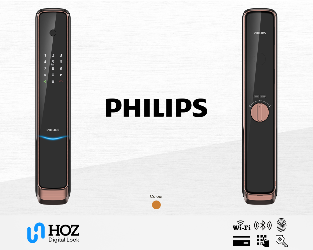 Philips Digital Lock 9300 Copper | Digital Locks Singapore | Hoz