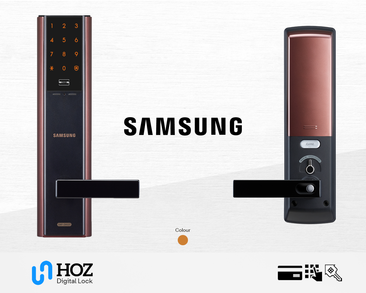 Samsung Digital Lock SHP-DH537 Copper | Digital Locks Singapore | Hoz